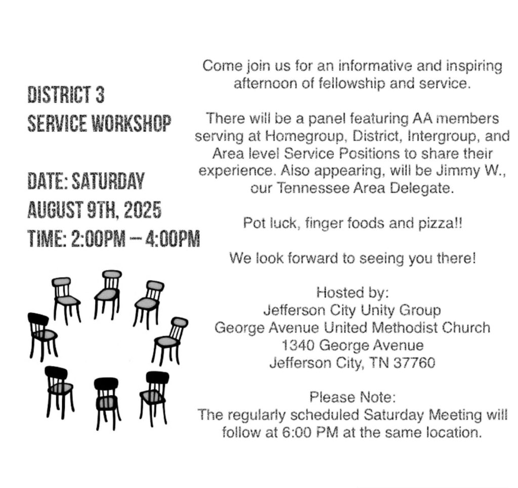 District 3 Service Workshop - East Tennessee Intergroup of Alcoholics ...